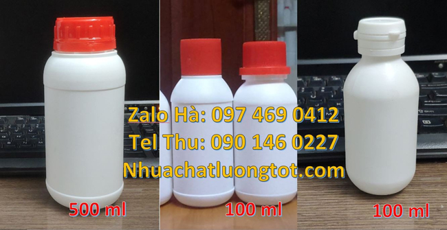 Chai 30ml hdpe,chai 500ml đựng axit, Chai nhựa 100ml đựng dung môi ...
