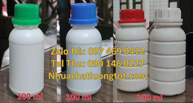 Chai 30ml hdpe,chai 500ml đựng axit, Chai nhựa 100ml đựng dung môi ...