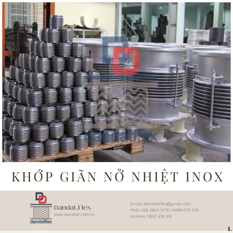Khớp bù trừ giản nở nhiệt, ống giản nở inox, mối nối mềm inox