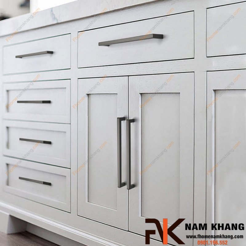 Tay nắm tủ hợp kim cao cấp dạng thanh vuông trơn NK423 | Zalo 0901 196 552