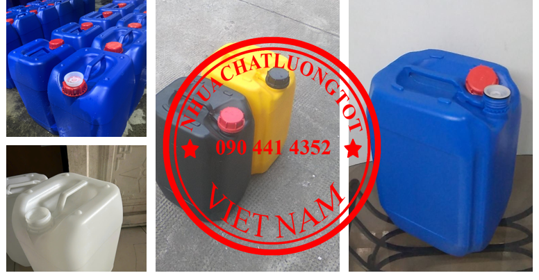 Can 20 lít HDPE đựng nông dược, can 20 lít vuông đựng thuốc nhuộm